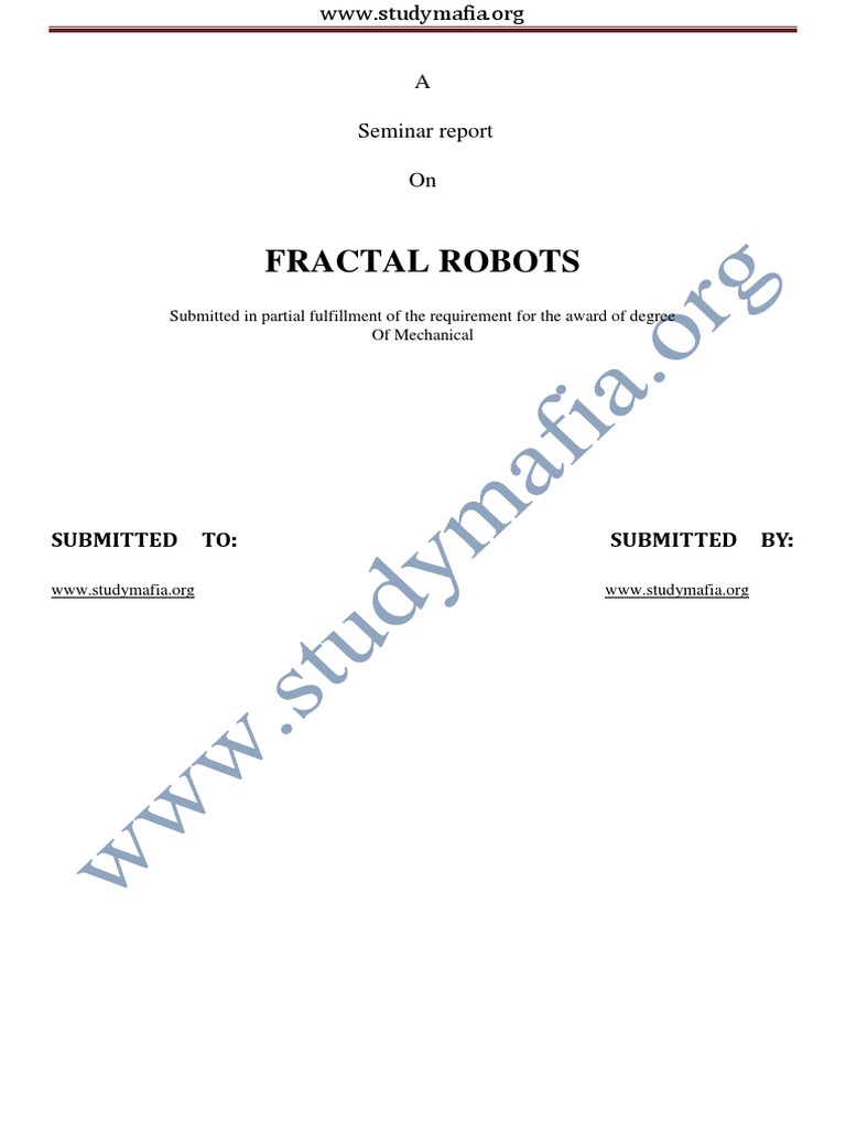 Mech Fractal Robots Report | PDF | Robot | Robotics