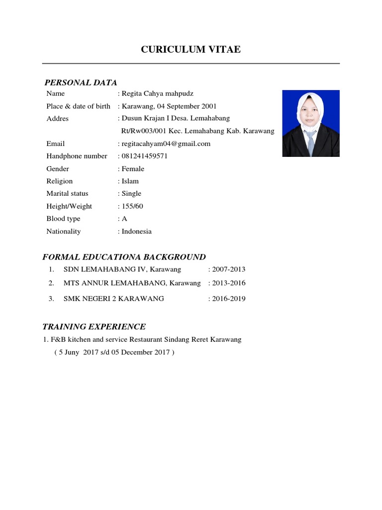 CV Regita Cahya Mahpudz | PDF