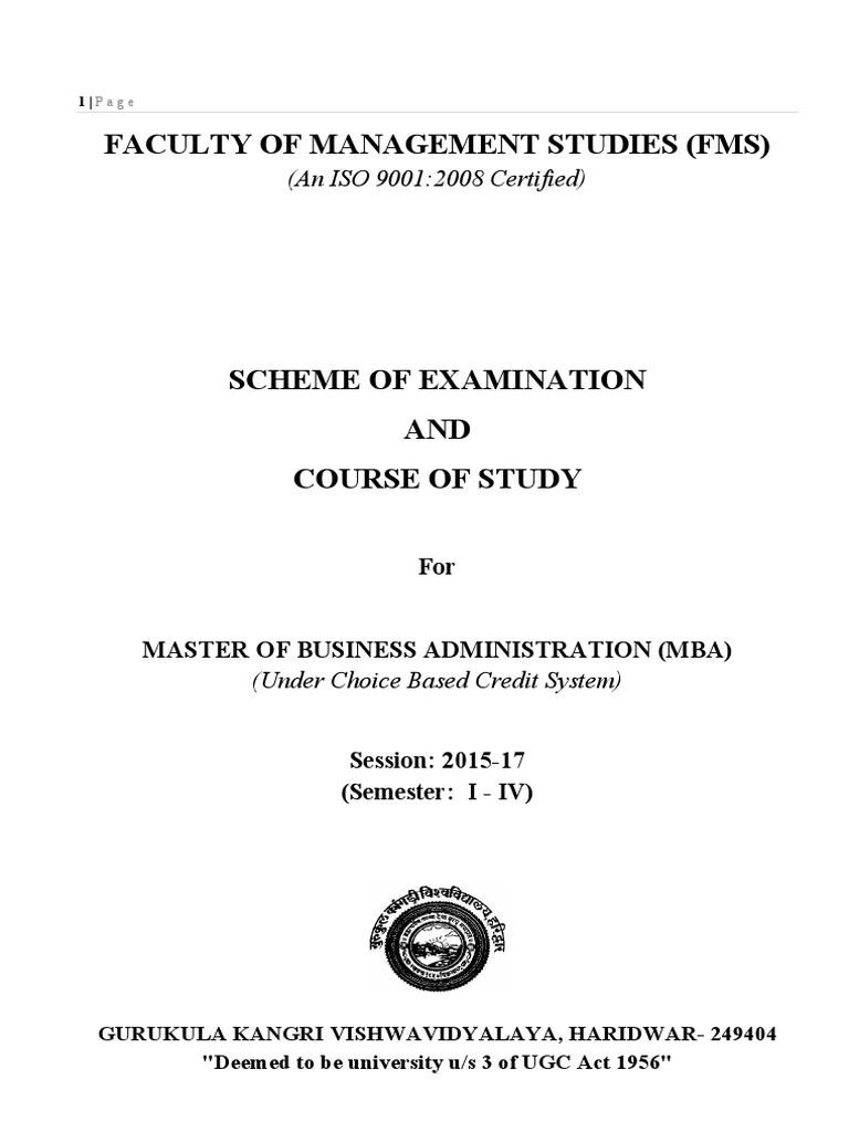 MBA Syllabus | PDF | Computer Data Storage | Thesis