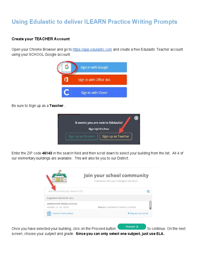 Using Edulastic To Deliver Ilearn Practice Writing Prompts 1 | PDF ...