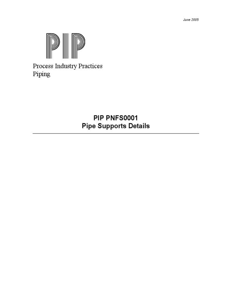 Process Industry Practices Piping: PIP PNFS0001 Pipe Supports Details | PDF | Pipe (Fluid ...