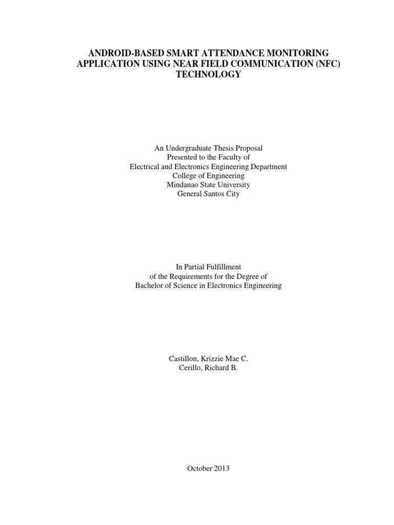 Android-Based Smart Attendance Monitoring Application Using Near Field Communication (NFC ...