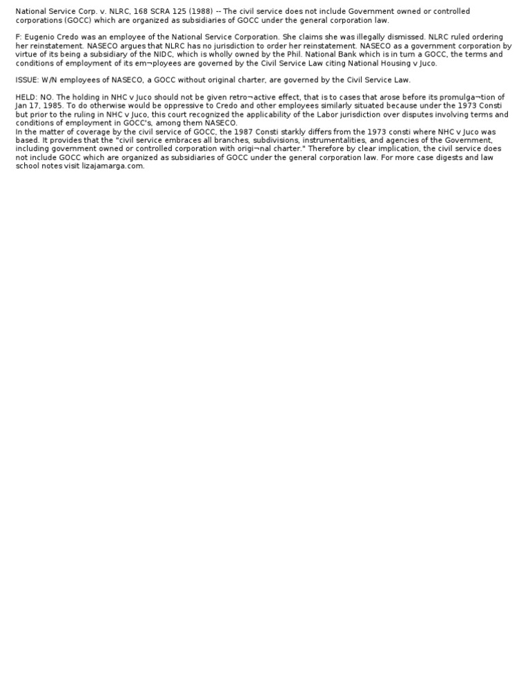 National Service Corp-Digest | PDF