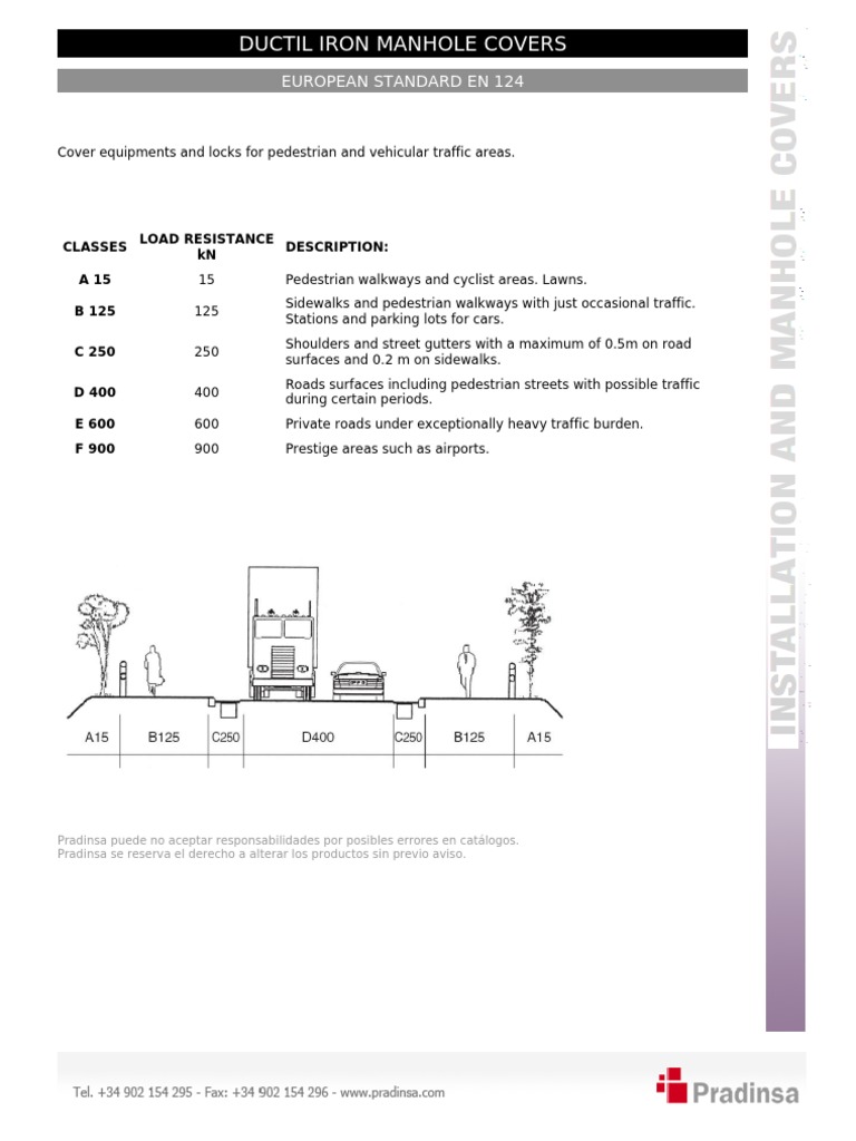 Ductil Iron Manhole Covers: European Standard en 124 | PDF