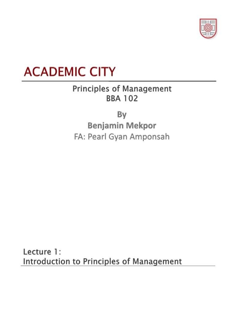 Introduction To Principles of Management | PDF | Entrepreneurship ...