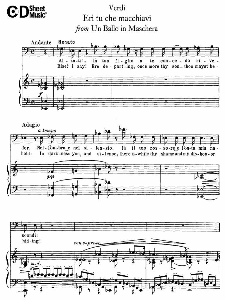 Eri Tu Che Macchiavi PDF | PDF