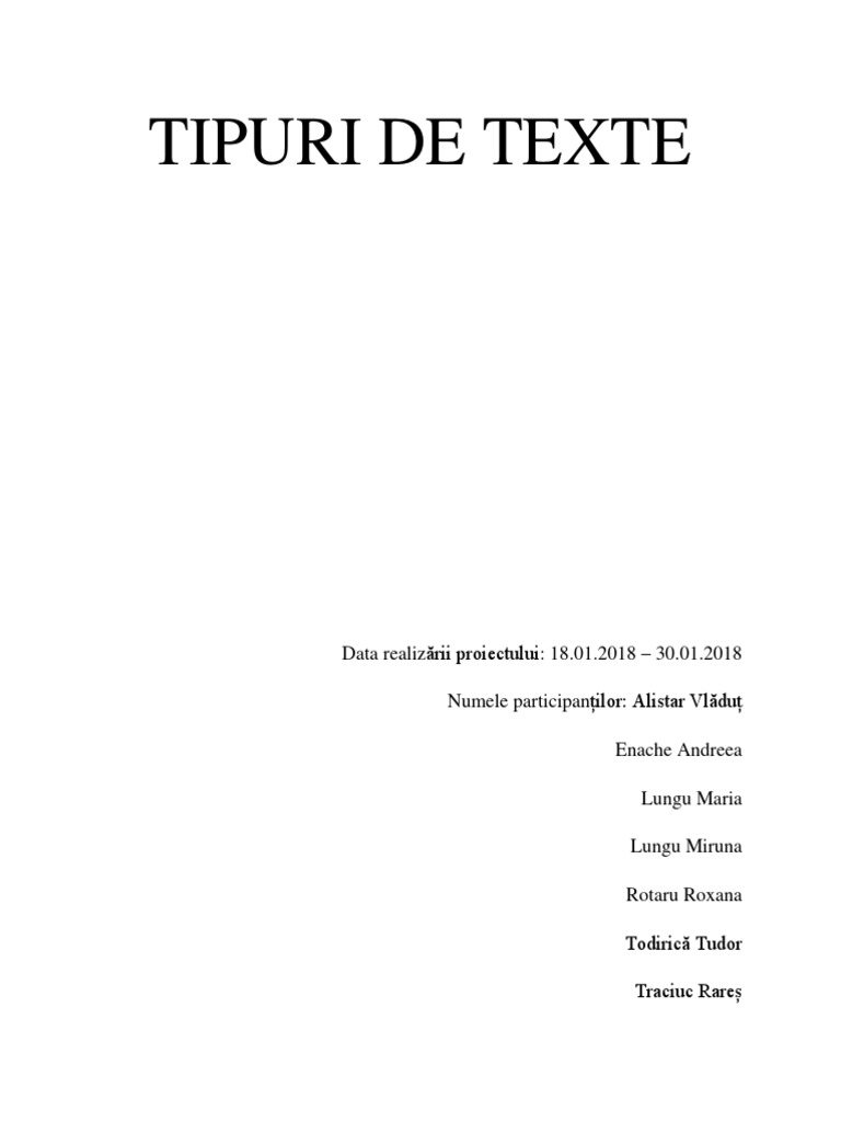 Tipuri de Texte | PDF