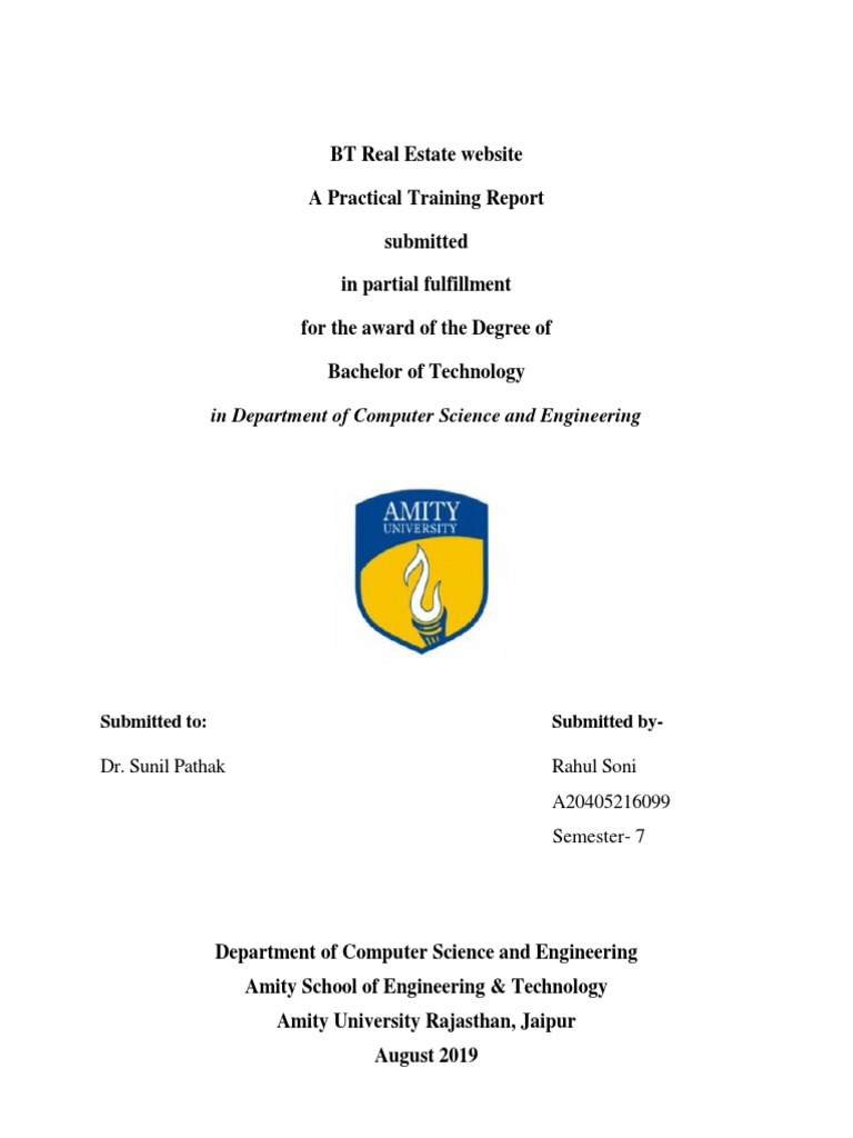Final Report Intership | Download Free PDF | Databases | Usability