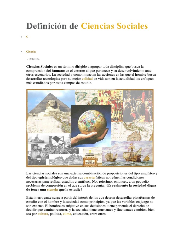 Definición de Ciencias Sociales | PDF