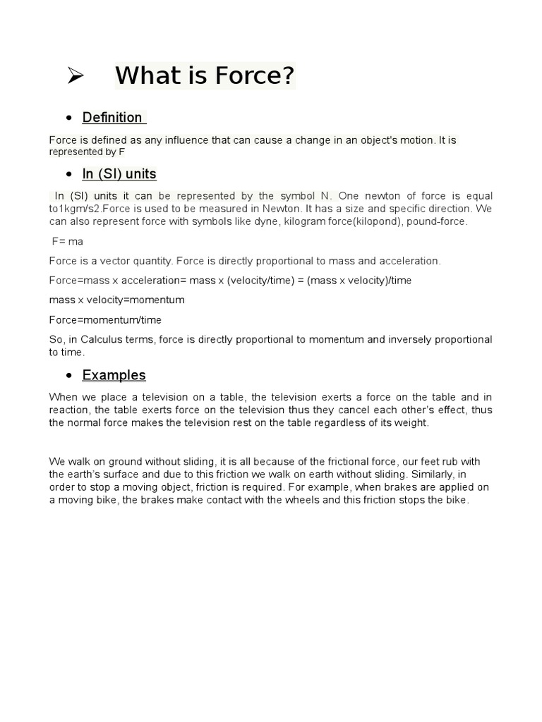What Is Force?: Definition | PDF | Force | Friction