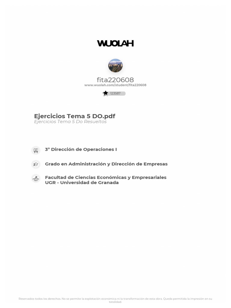Wuolah-free-Ejercicios Tema 5 DO | PDF | Granada | Costo
