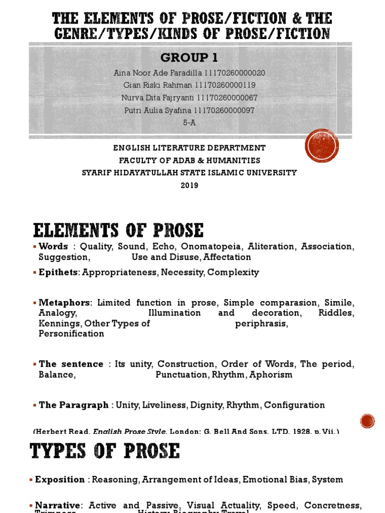 The Elements of Prose & Types of Prose | PDF | English Literature ...