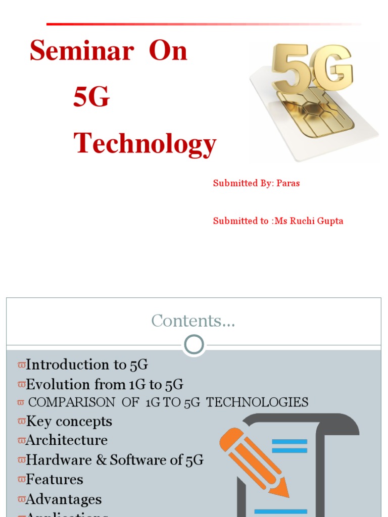 Seminar On 5G Technology: Submitted By: Paras | PDF | Computer Network ...
