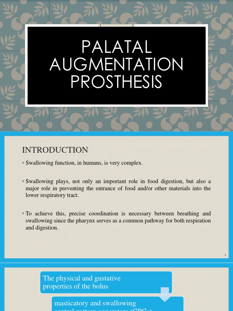 Palatal Augmentation Prosthesis Overview | PDF | Dentures | Tongue