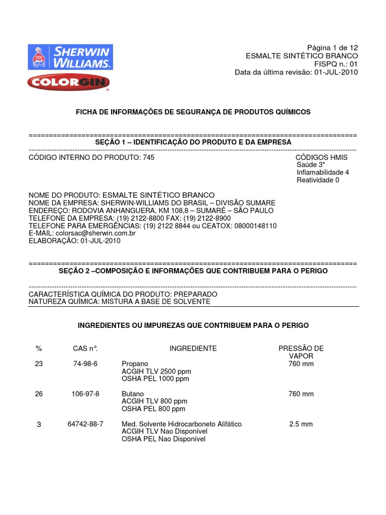 Sherwin Williams SUMARÉ Admiral Esmalte Branco 100M. N9,5 PDF | PDF ...