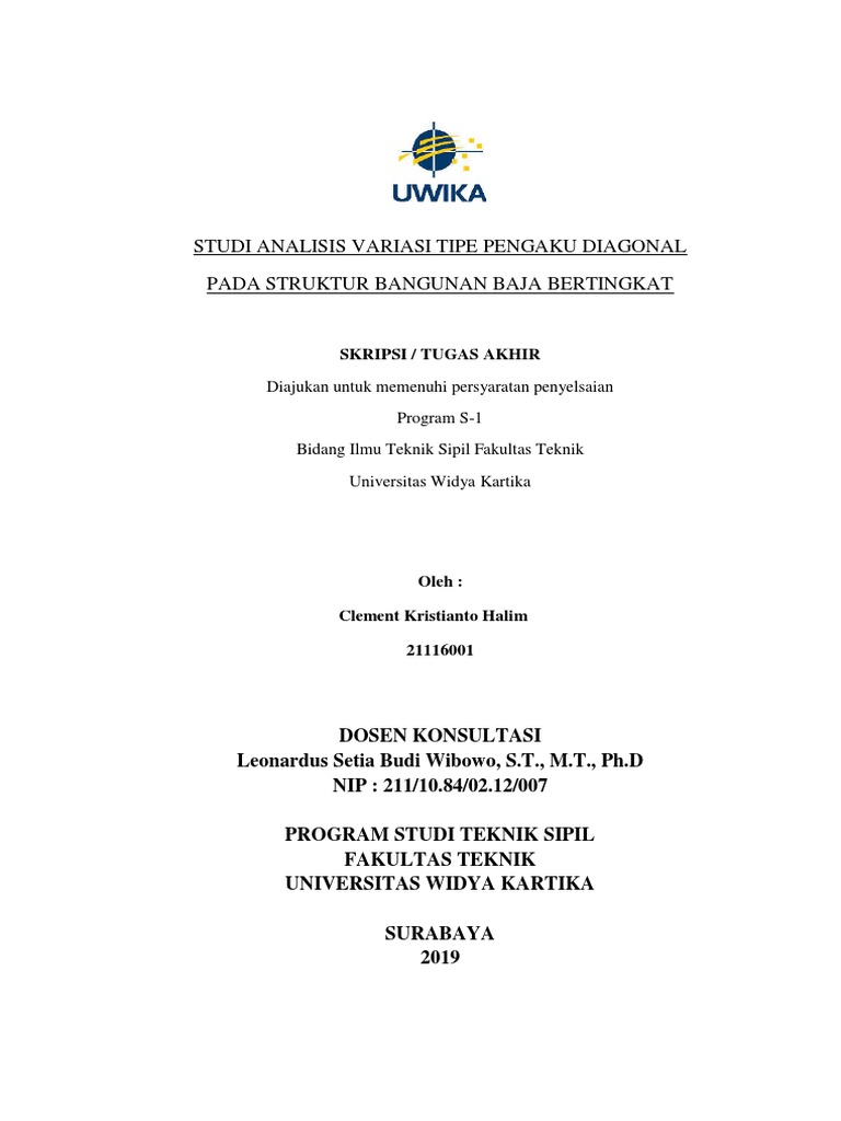 Studi Analisis Variasi Tipe Pengaku Diagonal Pada Struktur Bangunan ...