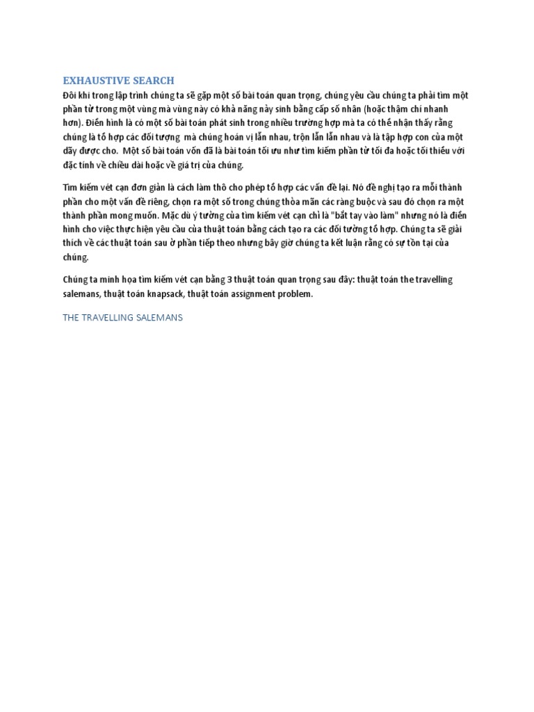 Exhaustive Search | PDF