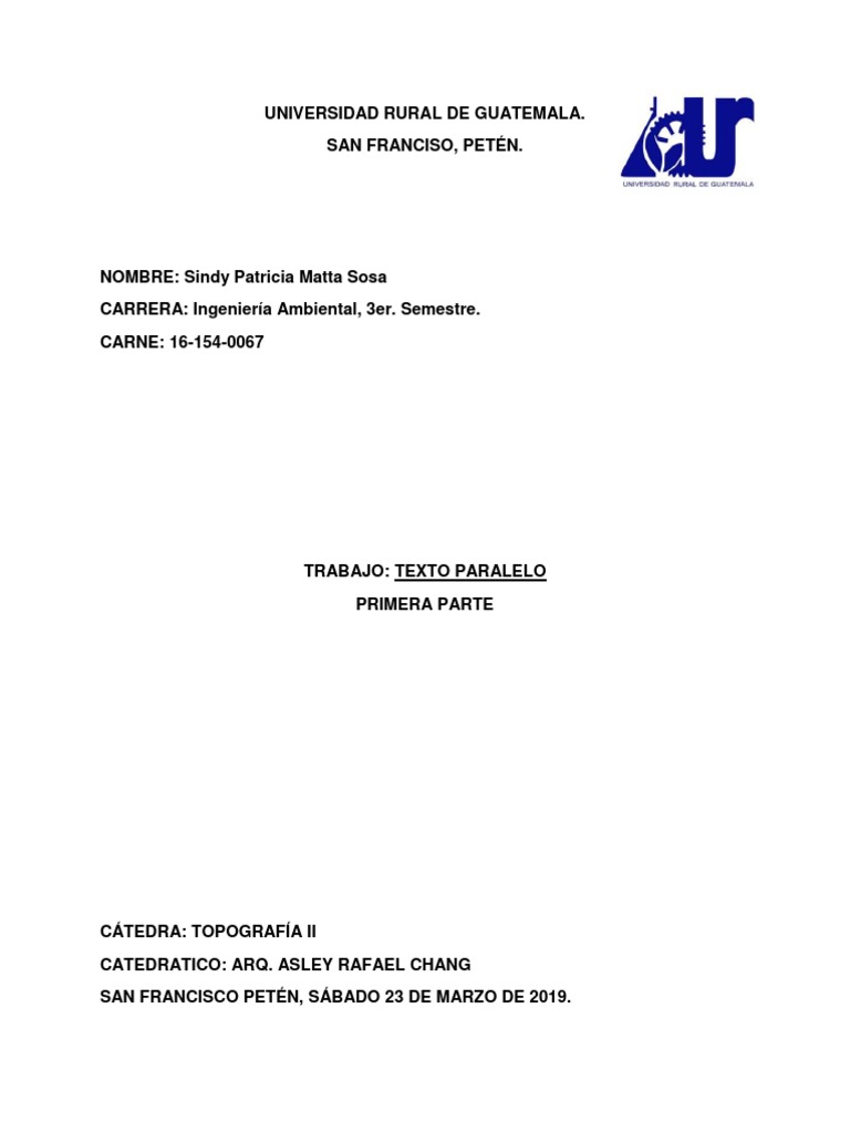 FG023 2019 1 Texto Paralelo Primera Parte PDF | PDF | Azimut | Topografía FG023 2019 1 Texto Paralelo Primera Parte PDF | PDF | Azimut | Topografía