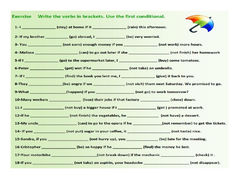 Ejercicio First Conditional | PDF