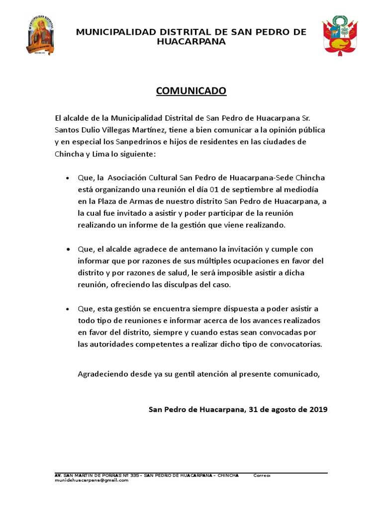 Comunicado 2 | PDF