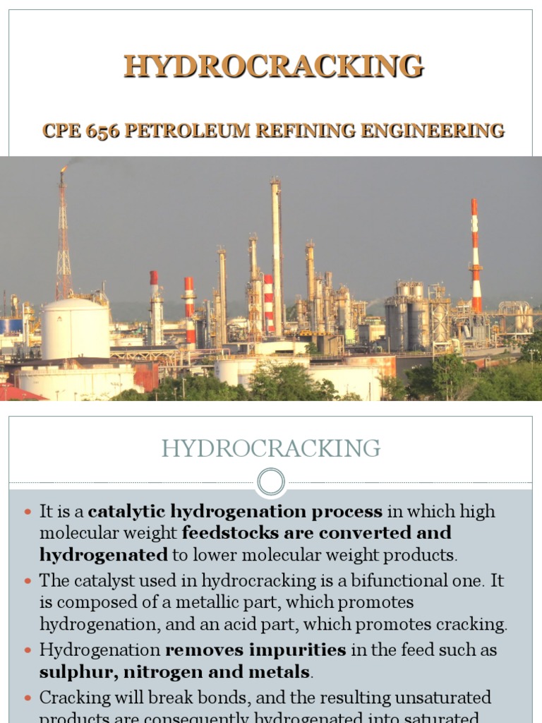 W6 Hydrocracking | PDF | Cracking (Chemistry) | Hydrogenation