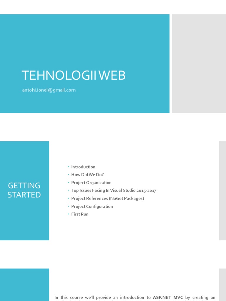 Tehnologia Web | PDF | Model–View–Controller | Entity Framework