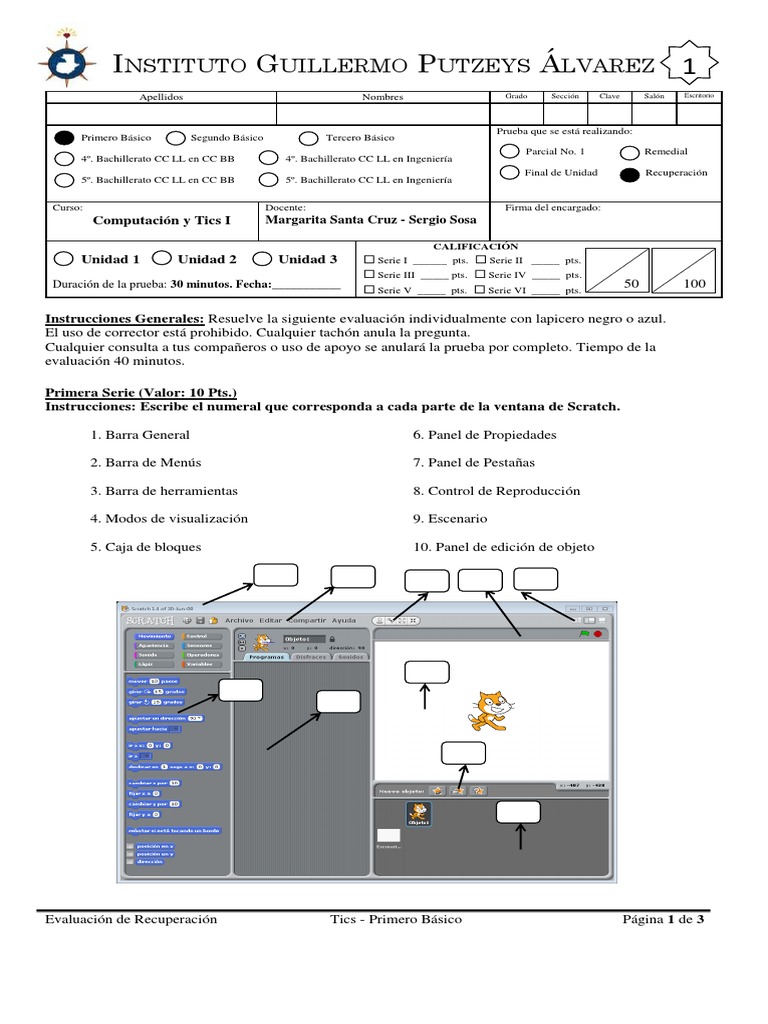 Examen de Recuperación Compu Tics 2019 1ro Básico | PDF | Software ...