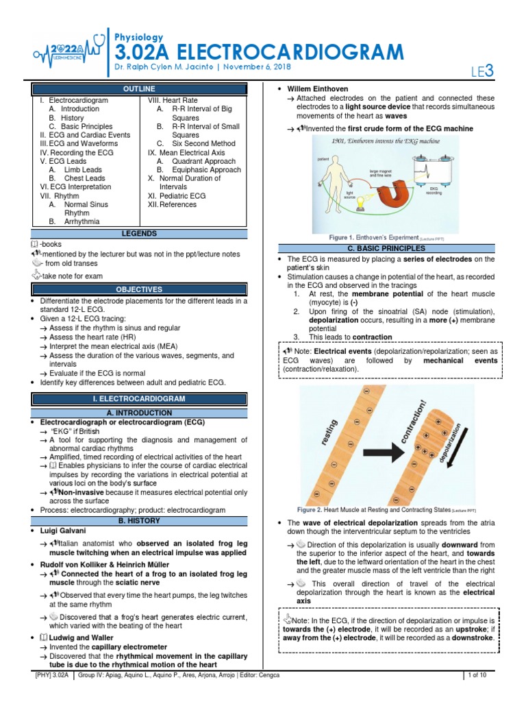 (PHY) 3.02A Electrocardiogram | PDF | Electrocardiography | Heart Rate