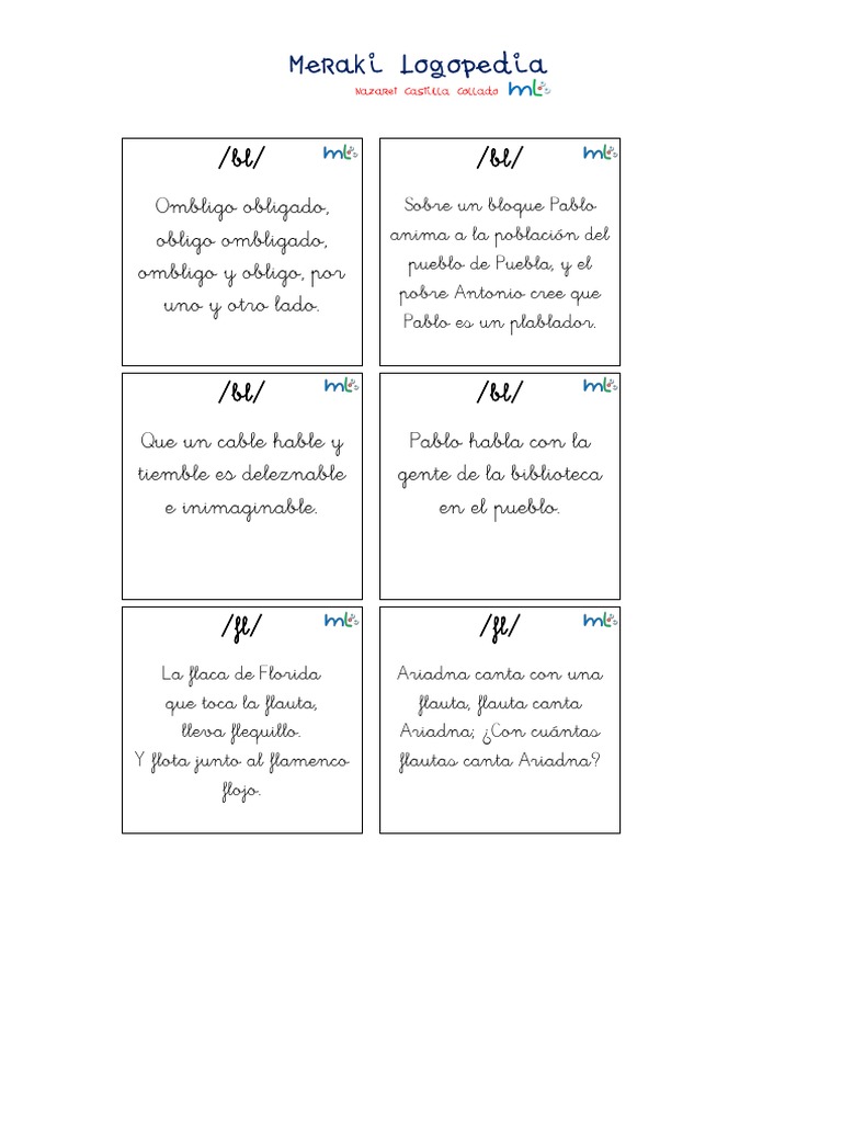 Trabalenguas Sinfones L PDF | Descargar gratis PDF | Naturaleza