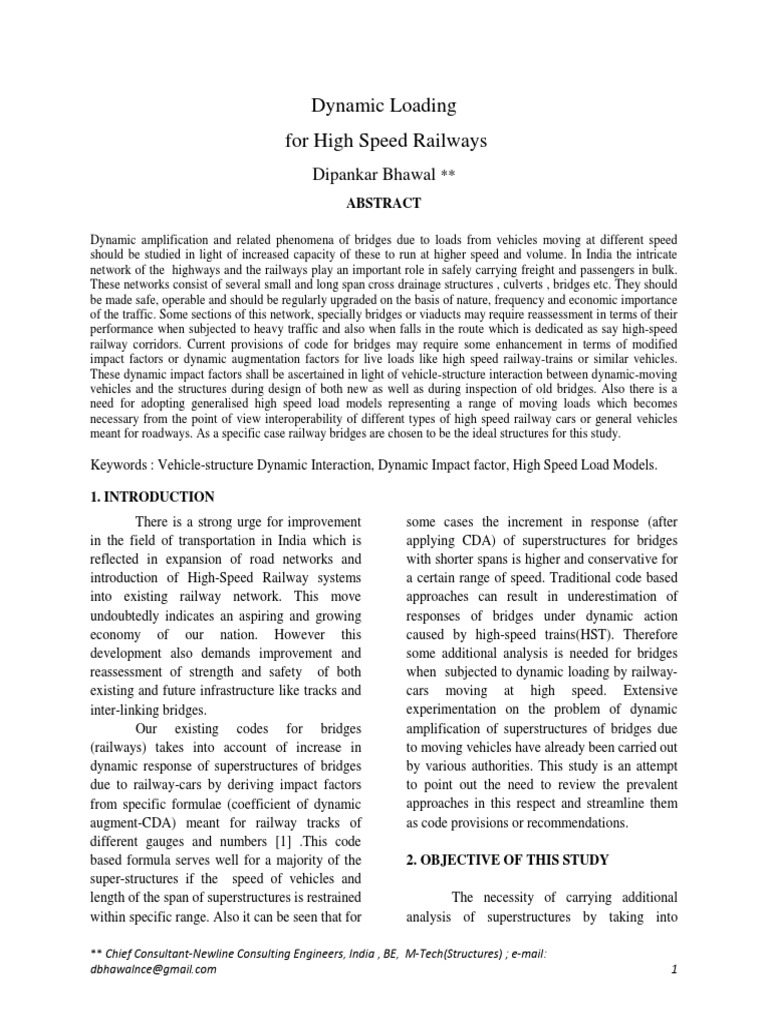 Dynamic Loading in High-Speed Railways | PDF | Bridge | High Speed Rail