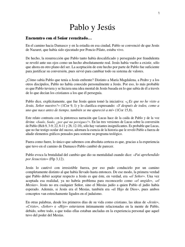 Pablo y Jesús | PDF | Pablo el apóstol | Evangelios