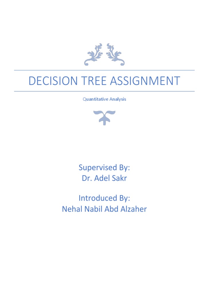Decision Tree Assignment: Supervised By: Dr. Adel Sakr Introduced By ...