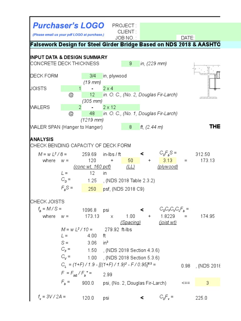 Falsework Design For Steel Girder Bridge Based On NDS 2018 & AASHTO ...