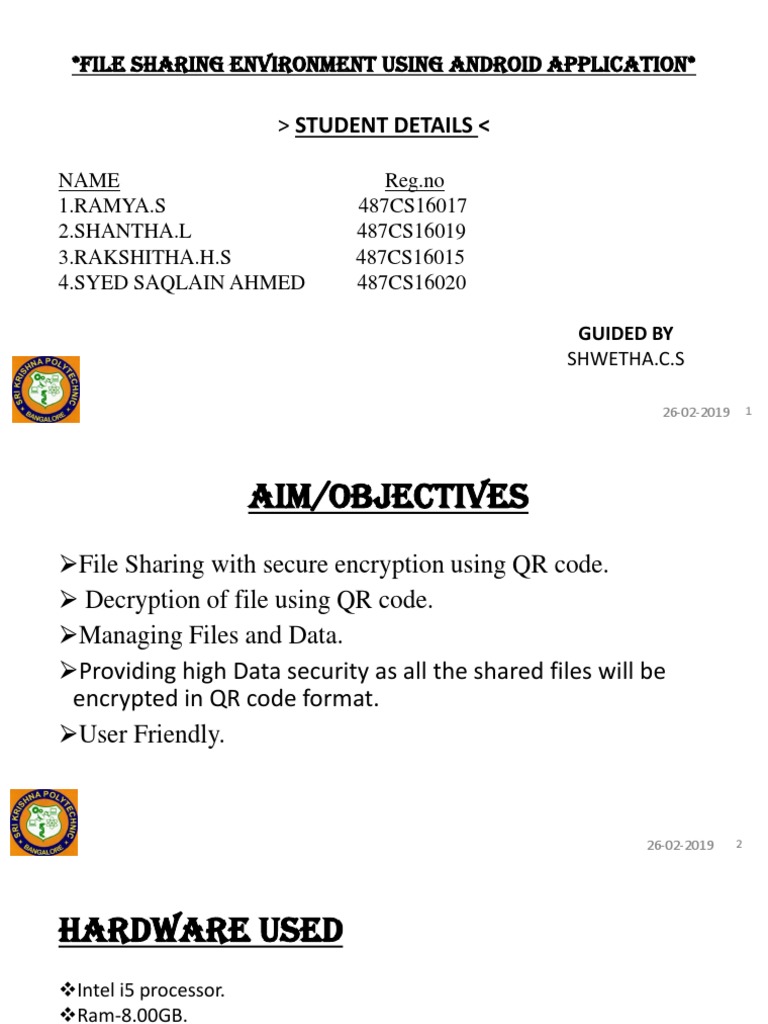 Secure File Sharing Android App | PDF | Qr Code | Android (Operating ...