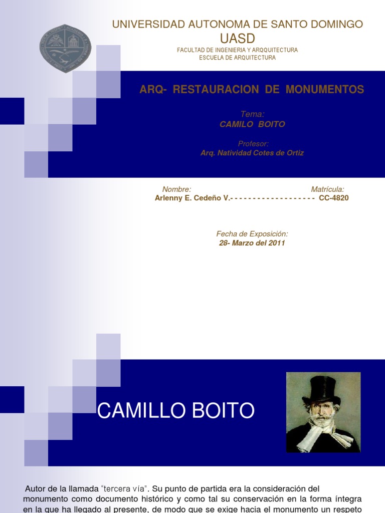 Camilo Boito. Grupo # 5 | PDF
