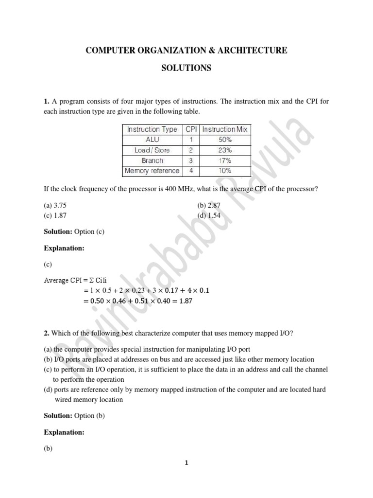 Solutions To Set 8 | PDF | Cpu Cache | Input/Output