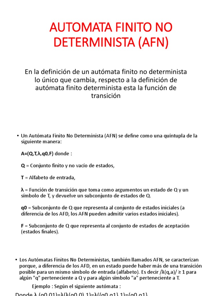 Automata Finito No Determinista Afn | PDF | Conjunto (Matemáticas ...