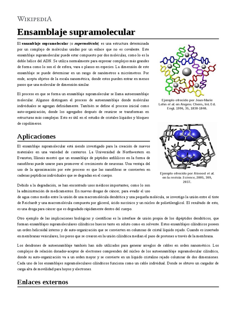 Ensamblaje Supramolecular PDF | PDF | Ciencias fisicas | Ciencia de los ...