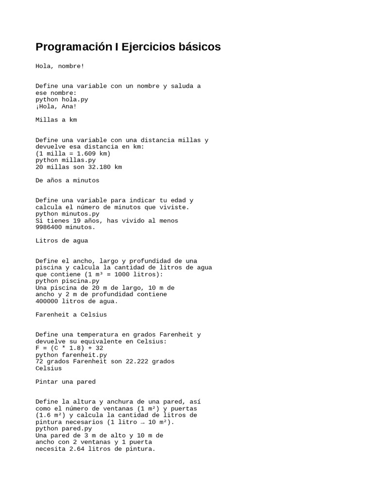 Ejercicios Básicos de Programación | PDF | Triángulo | Física