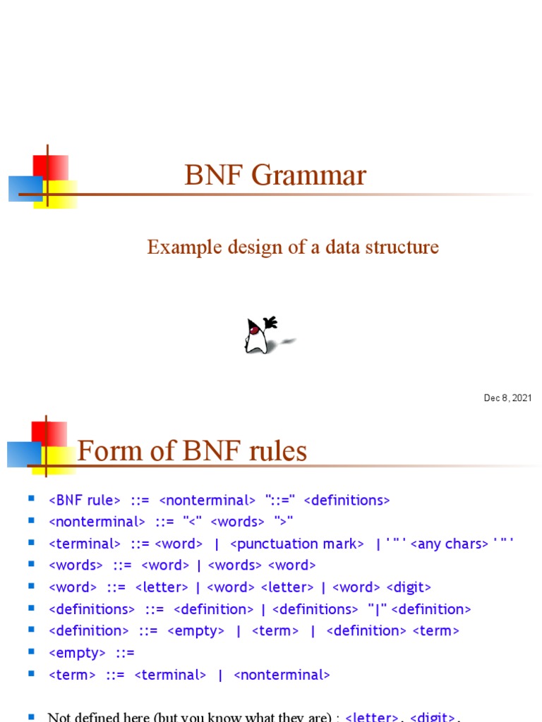 BNF Grammar: Example Design of A Data Structure | PDF | Class (Computer ...