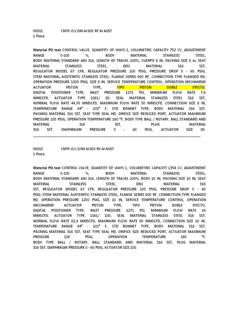 Material Po Text Control Valve, Quantity of Ways 1, Volumetric Capacity ...