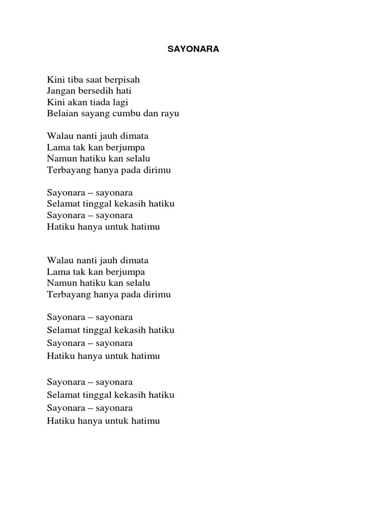 Lirik Sayonara | PDF | Puisi