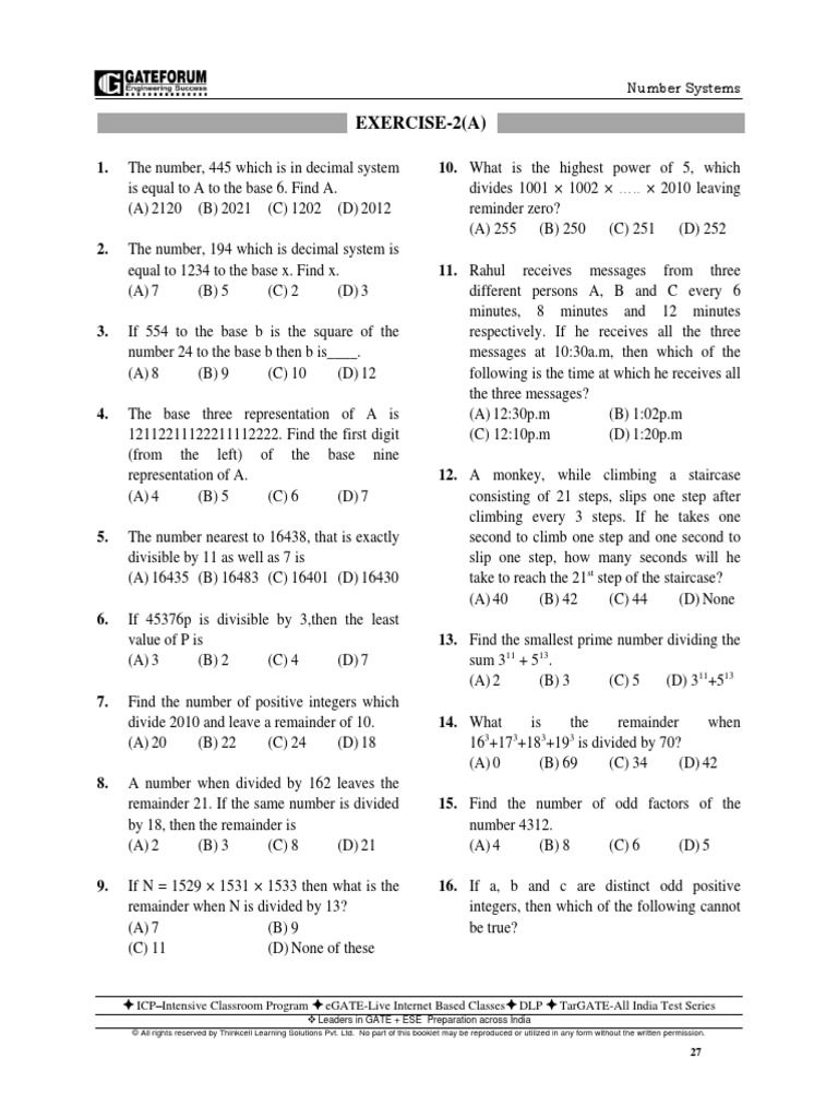 2-Number Systems 2 | PDF | Division (Mathematics) | Number Theory