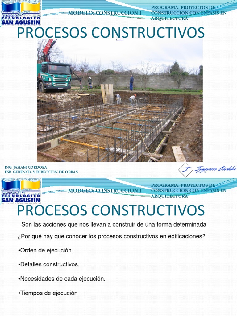 Procesos Constructivos | PDF | Excavación (Arqueología) | Fundación ...