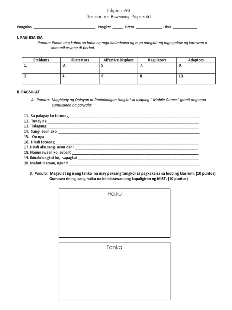 Filipino 9 | PDF