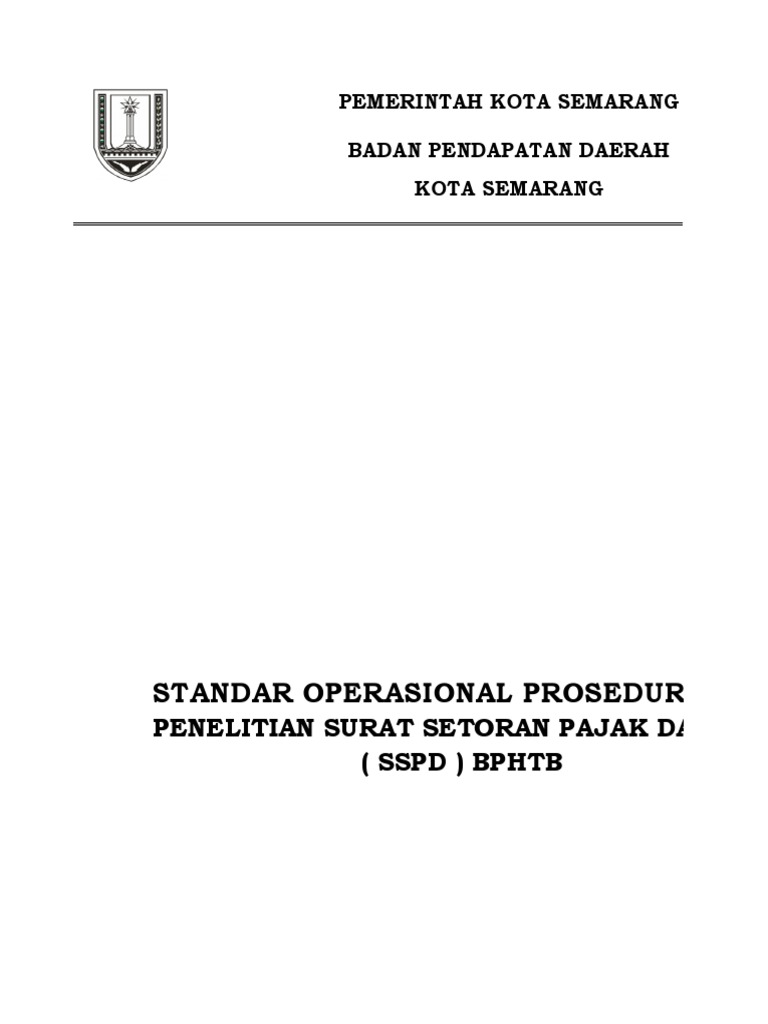 SOP Penelitian Surat Setoran Pajak Daerah (SSPD) BPHTB | PDF