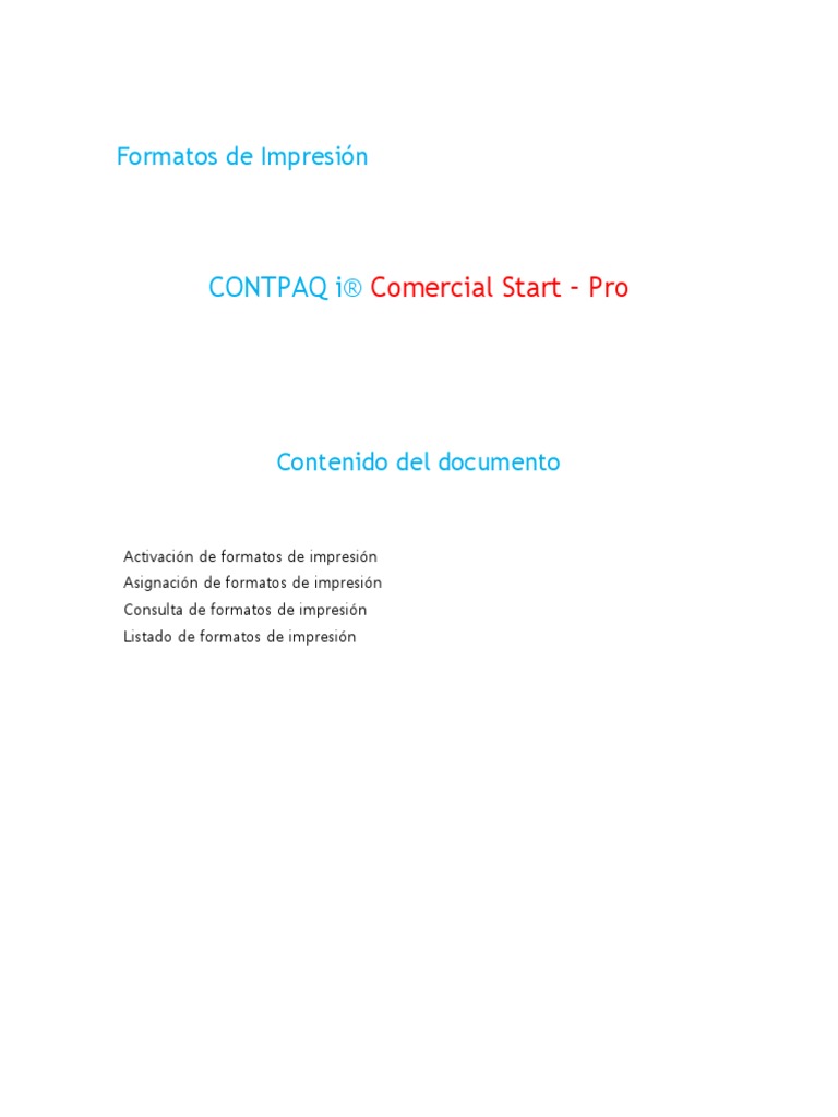 Formatos de Impresion CONTPAQi Comercial Start Pro | PDF | Informática ...