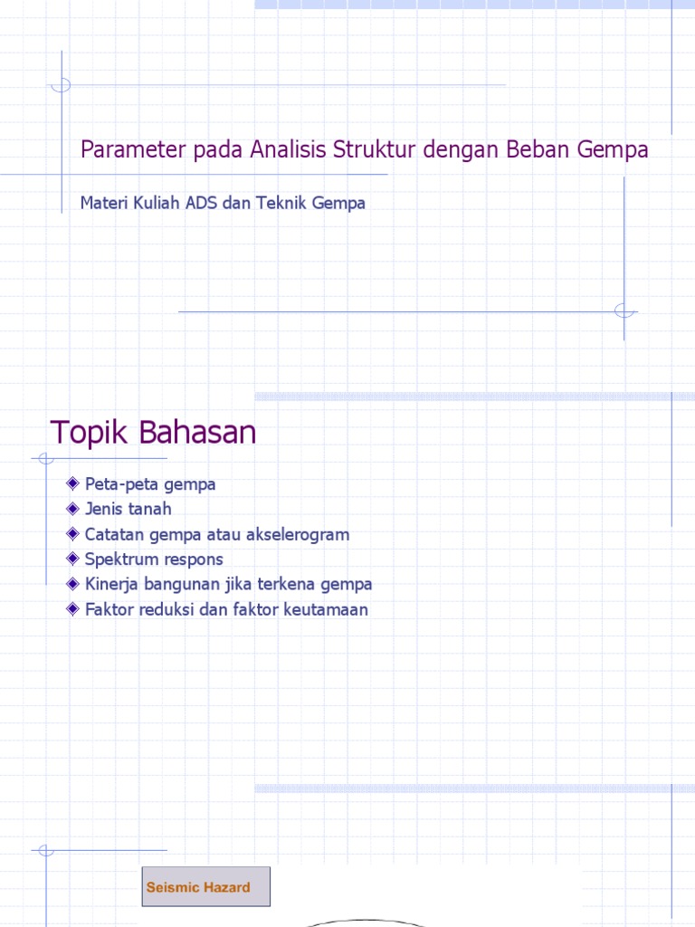 Parameter Pada Analisis Struktur Dengan Beban Gempa | PDF | Sains & Matematika