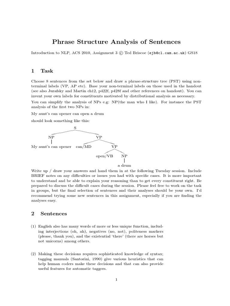 Phrase Structure Analysis | PDF | Linguistics | Cognition