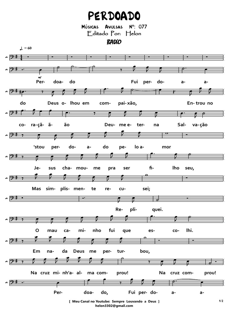 Avulsos Com Partitura Separado 077d Av B Perdoado Baixo | PDF